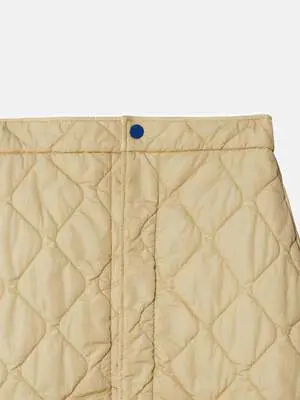 Burberry Quilted Mini Skirt With Equestrian Knight Embroidery - Sap Color