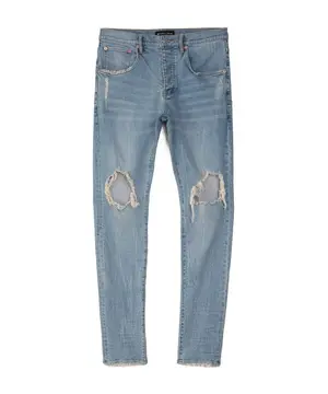 PURPLE BRAND Distressed Slim-fit Jeans - Light Indigo