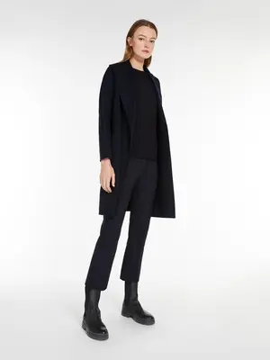 Max Mara Belted Long-sleeved Coat - Black