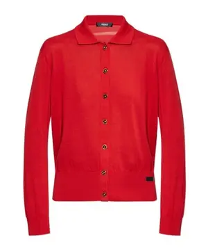 Versace Logo Patch Polo Cardigan