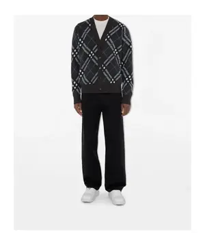 Burberry Checked V-neck Buttoned Cardigan