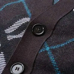 Burberry Checked V-neck Buttoned Cardigan