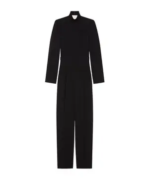 Givenchy Long-sleeve Backless Jumpsuit - Black