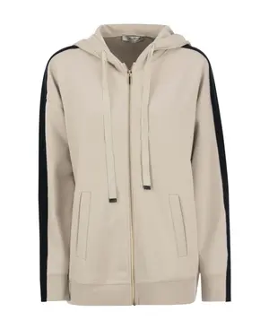 Max Mara Long Sleeve Zip Up Hoodie With Side Detail