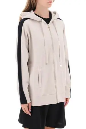 Max Mara Long Sleeve Zip Up Hoodie With Side Detail