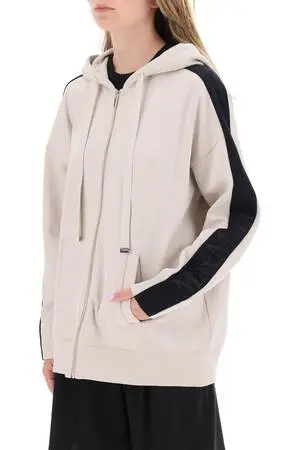 Max Mara Long Sleeve Zip Up Hoodie With Side Detail