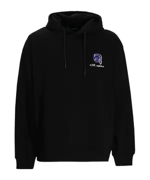 Karl Lagerfeld Hooded Sweatshirt With Graphic Print - Black