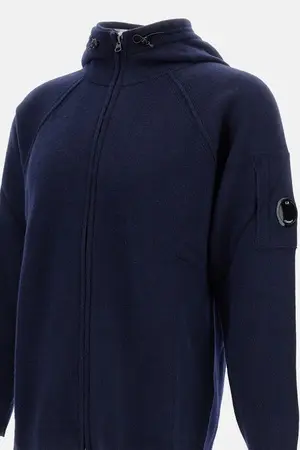 C.P. COMPANY Hooded Zip Cardigan With Lens Detailing