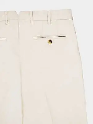Brunello Cucinelli Italian Fit Gabardine Trousers - Light Beige
