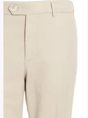 Brunello Cucinelli Italian Fit Gabardine Trousers - Light Beige