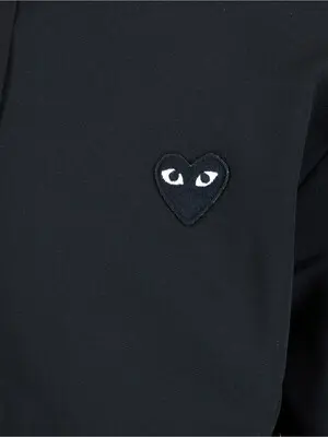 Play Comme Des Garcon Comme Des Garçons Play Logo Embroidered Zipped Hoodie