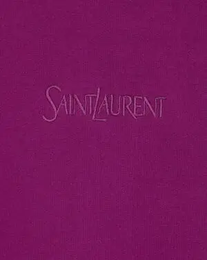 Saint Laurent Logo Embroidered Long-sleeved Hoodie - Purple