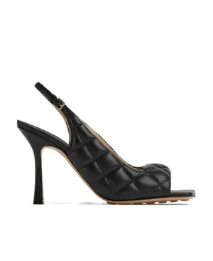 Bottega Veneta Quilted Slingback Sandals - Black