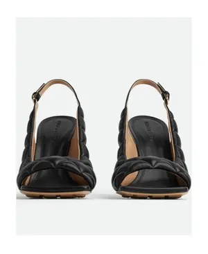 Bottega Veneta Quilted Slingback Sandals - Black