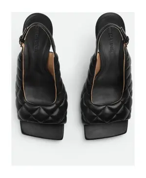 Bottega Veneta Quilted Slingback Sandals - Black