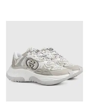 Gucci Ripple Lace-up Sneakers - White/grey