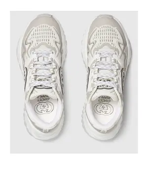 Gucci Ripple Lace-up Sneakers - White/grey