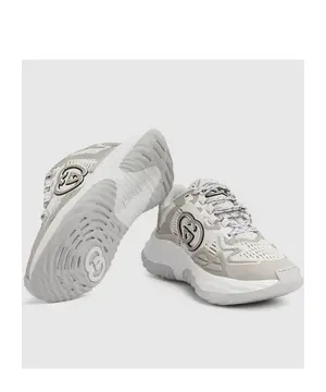Gucci Ripple Lace-up Sneakers - White/grey