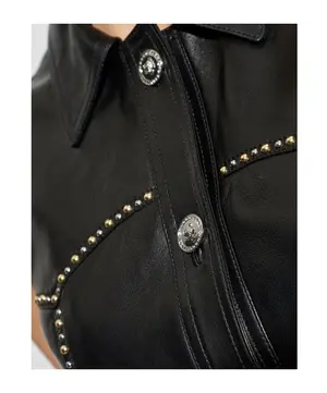 Versace Stud-embellished Lapel Collar Sleeveless Gilet