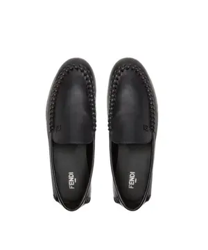 Fendi Braided Ff Slip-on Loafers - Black