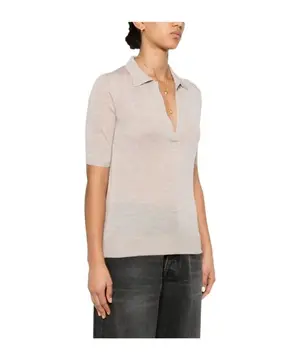 Gabriela Hearst Frank Fine-knit Polo Shirt - White