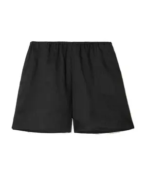 TOTEME Elasticated Waistband Straight Hem Shorts - Black