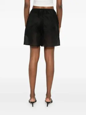 TOTEME Elasticated Waistband Straight Hem Shorts - Black