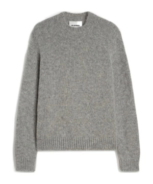 JIL SANDER Jil Sander Midweight Crew-Neck Jumper In Alpaca Wool Light Grey