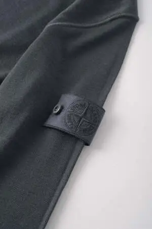 Stone Island Logo Patch Knitted Polo Shirt