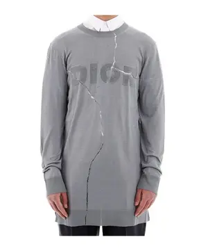 Dior Grey Knitted Round Neck Pullover