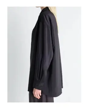 LEMAIRE Long-sleeved Pleated Shirt With Front Tie Detail - Black