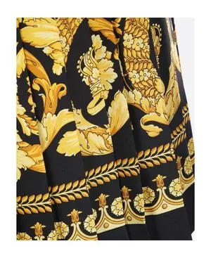 Versace Printed Pleated High-waist Mini Skirt - Black
