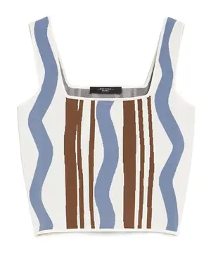 Max Mara Pilade All-over Patterned Knit Top - Blue