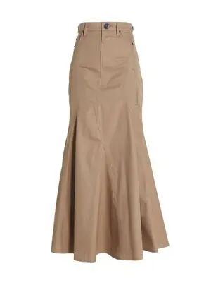 BURBERRY Burberry High-Waist Flared Gabardine Maxi Skirt