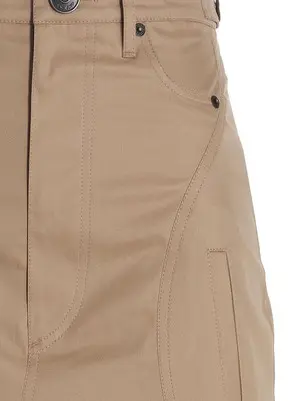 Burberry High-waist Flared Gabardine Maxi Skirt