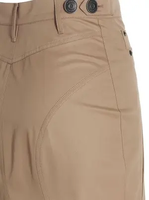 Burberry High-waist Flared Gabardine Maxi Skirt