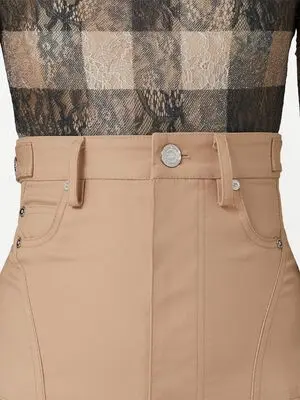 Burberry High-waist Flared Gabardine Maxi Skirt
