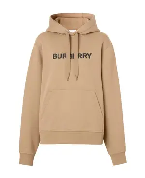 Burberry Logo Print Drawstring Hoodie - Nude