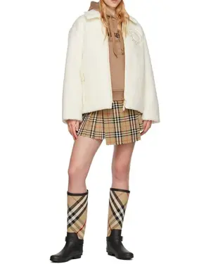Burberry Logo Print Drawstring Hoodie - Nude