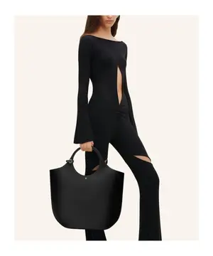 COURREGES Large Holy Leather Bag - Black
