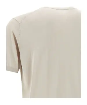 KANGRA Ribbed Short-sleeve Knitwear - Beige