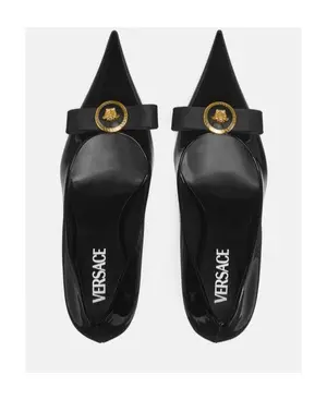 Versace Pointed Toe Pumps With Medusa Detail