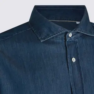 Brunello Cucinelli Curved Hem Buttoned Denim Shirt