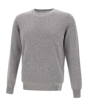 KANGRA Crew Neck Knitted Sweater - Light Grey