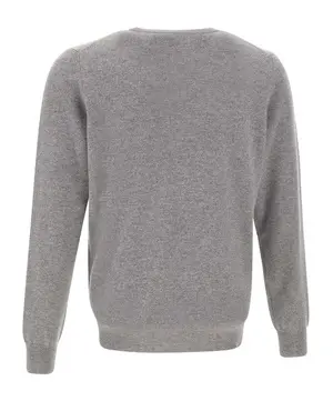 KANGRA Crew Neck Knitted Sweater - Light Grey
