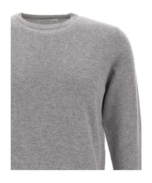 KANGRA Crew Neck Knitted Sweater - Light Grey