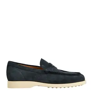 TOD'S Suede Penny Loafers - Blue