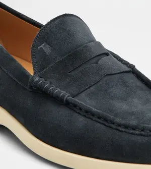 TOD'S Suede Penny Loafers - Blue
