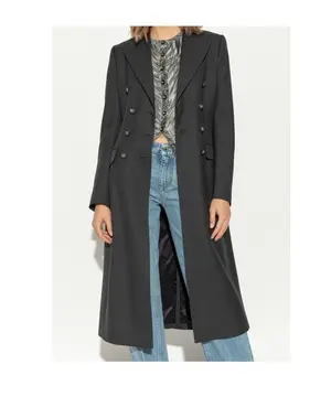 Dolce & Gabbana Double-breasted Coat With Logo Buttons - Grey