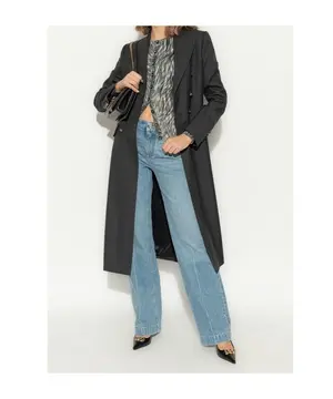Dolce & Gabbana Double-breasted Coat With Logo Buttons - Grey